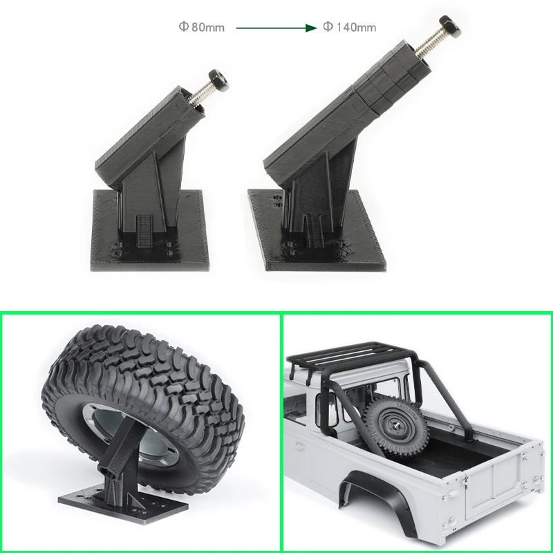1pcs-Simulation-Metal-Inclined-45-Degrees-Spare-Tire-Holder-for-1-8-1 ...