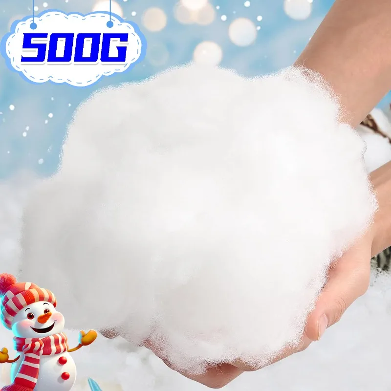 20/500G Artificial Christmas Snow Cotton Fake White Snow Fluffy Fiber ...