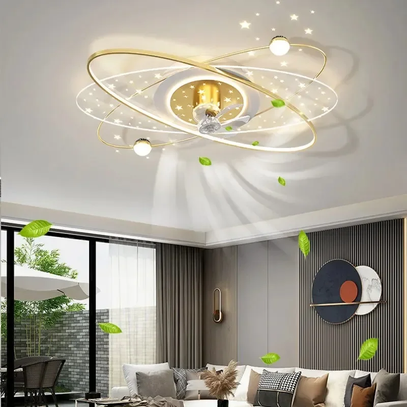 New-Modern-Living-Room-Ceiling-Fan-Light-Led-Smart-Silent-Fan-Pendant ...