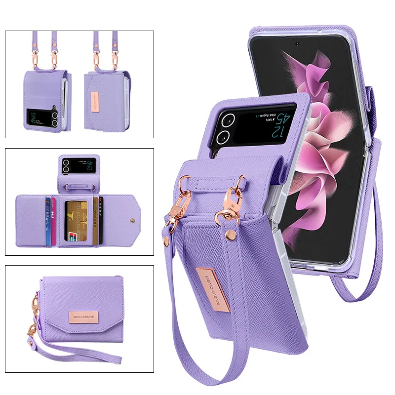 Vietao-Girls Women Leather Wallet Phone Case with Hand Strap for ...