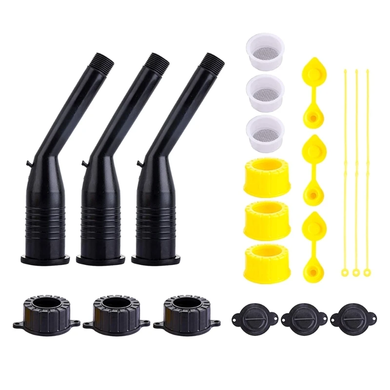 Rigid-Gas-Can-Spout-Angle-Nozzle-Kit-with-Vent-Cap-Screw-Collar-Caps ...