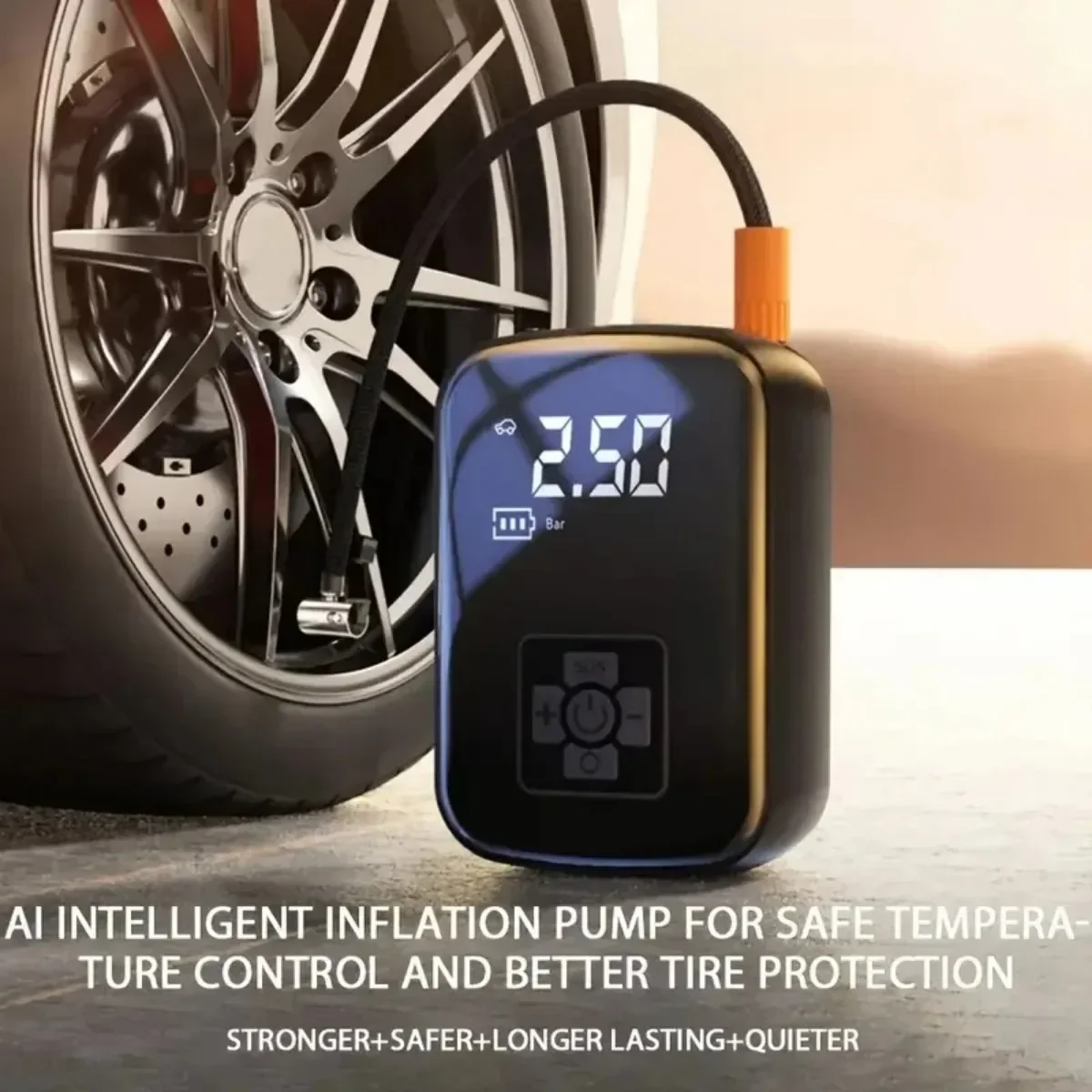 Portable-Car-Air-Pump-Wireless-Intelligent-Digital-Display-Tire-Gases ...