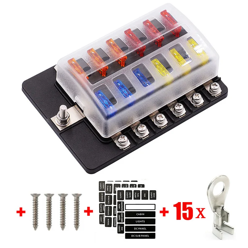Universal-Car-12-Ways-Blade-Fuse-Box-6-8-10Way-Terminal-Block-12V-24V ...