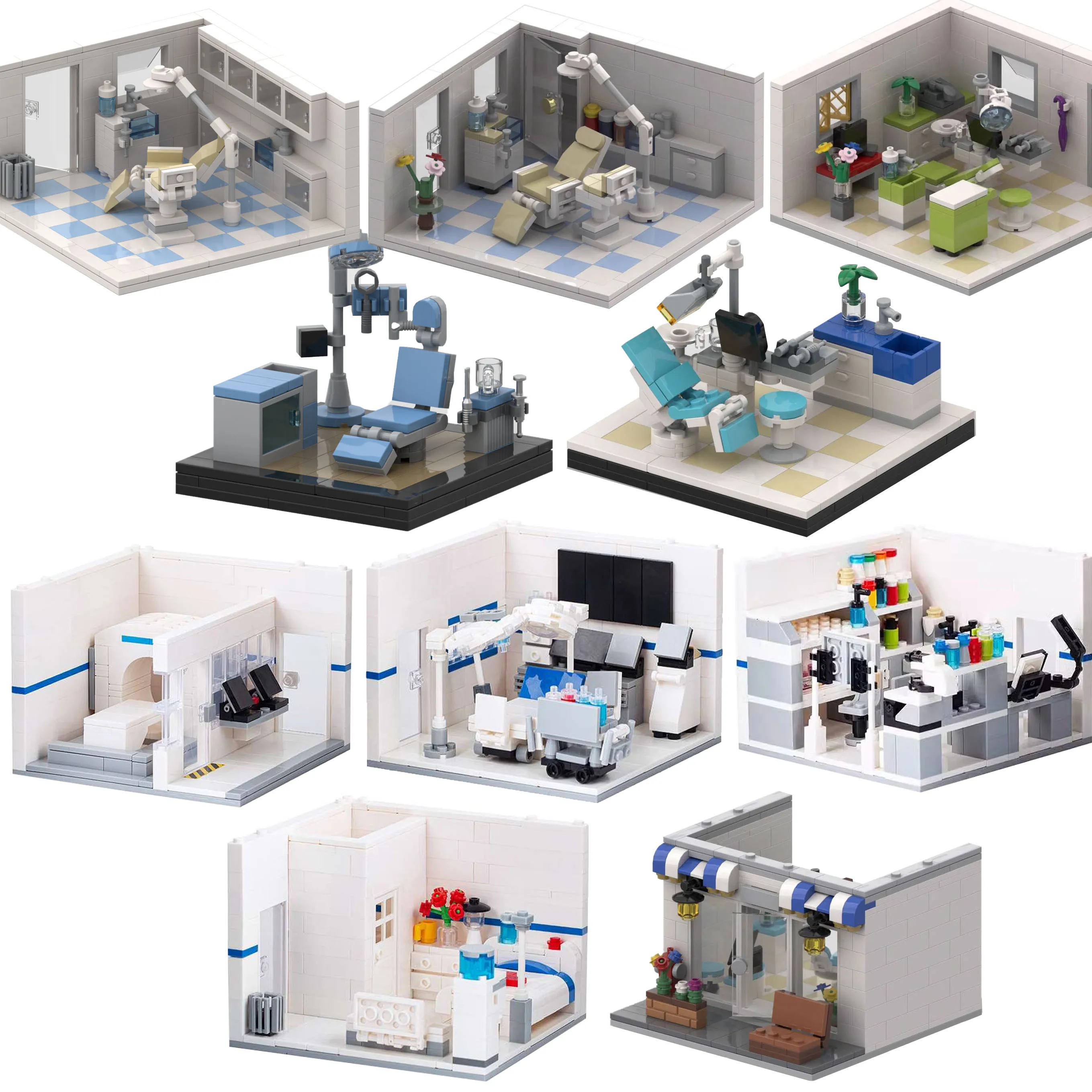 MOC-Hospital-Model-Building-Blocks-Kit-Ward-Pharmacy-CT-Room-Operating ...