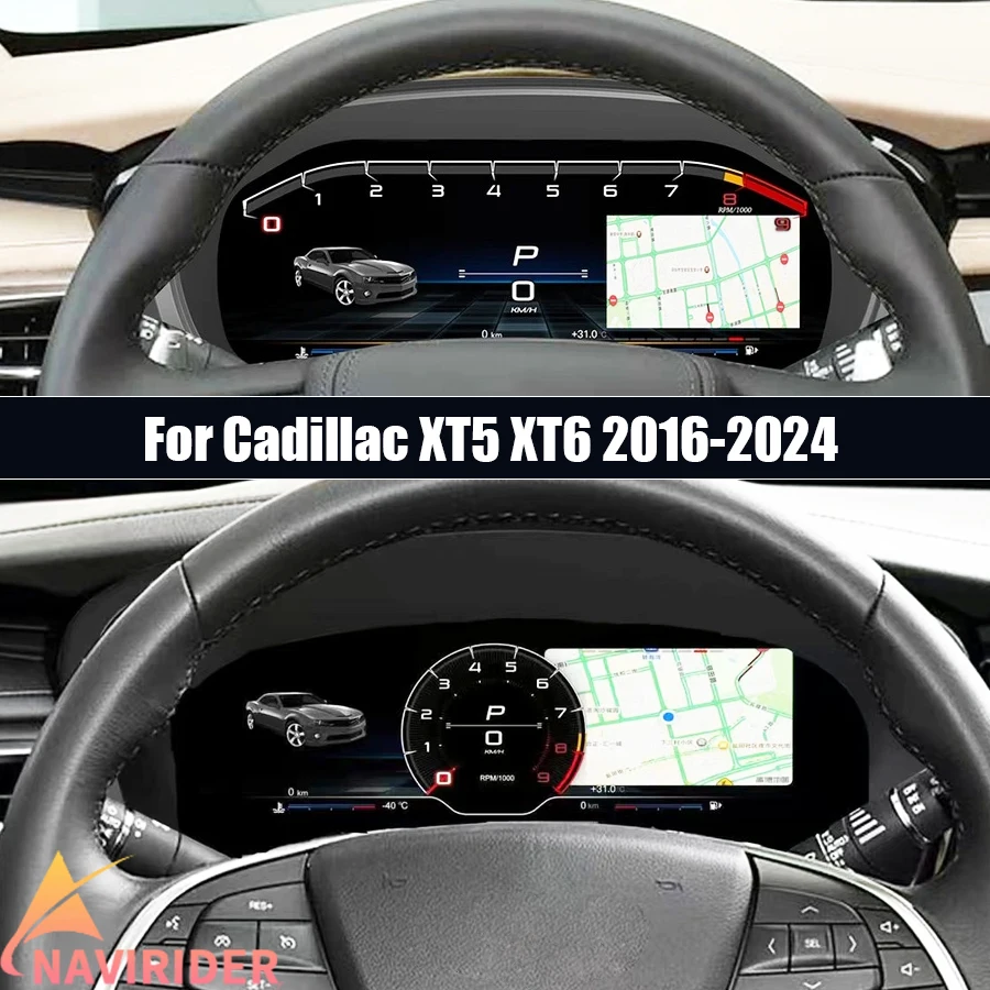 12.3'' LCD Dashboard Screen Speedometer Instrument For Cadillac XT5 XT6 ...