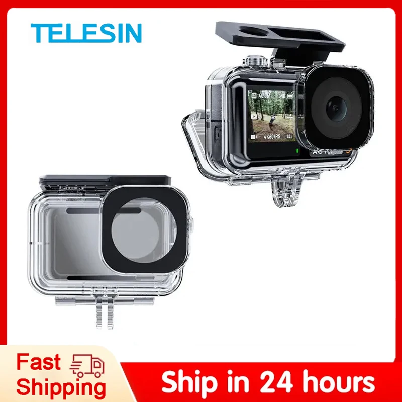 TELESIN-45M-Action-Camera-Waterproof-Case-For-DJI-Action-3-4-Underwater ...