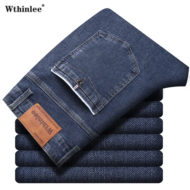 Pantalones-vaqueros-rectos-para-hombre-Jeans-el-sticos-ajustados ...