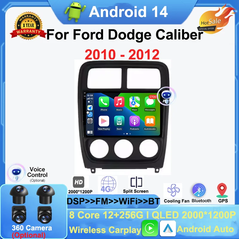 9-inch-Android-14-CarPlay-Car-Radio-for-Dodge-Caliber-2010-2011-2012 ...