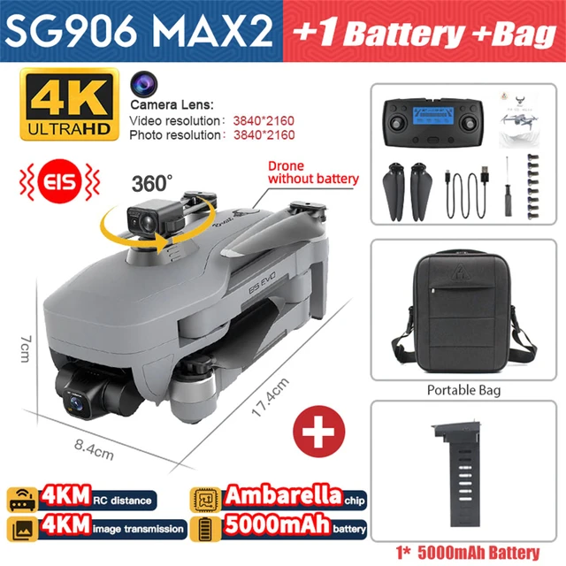 SG906 MAX 2 / 3 Professional 4K Camera Drone with 3-Axis Gimbal 4 KM ...