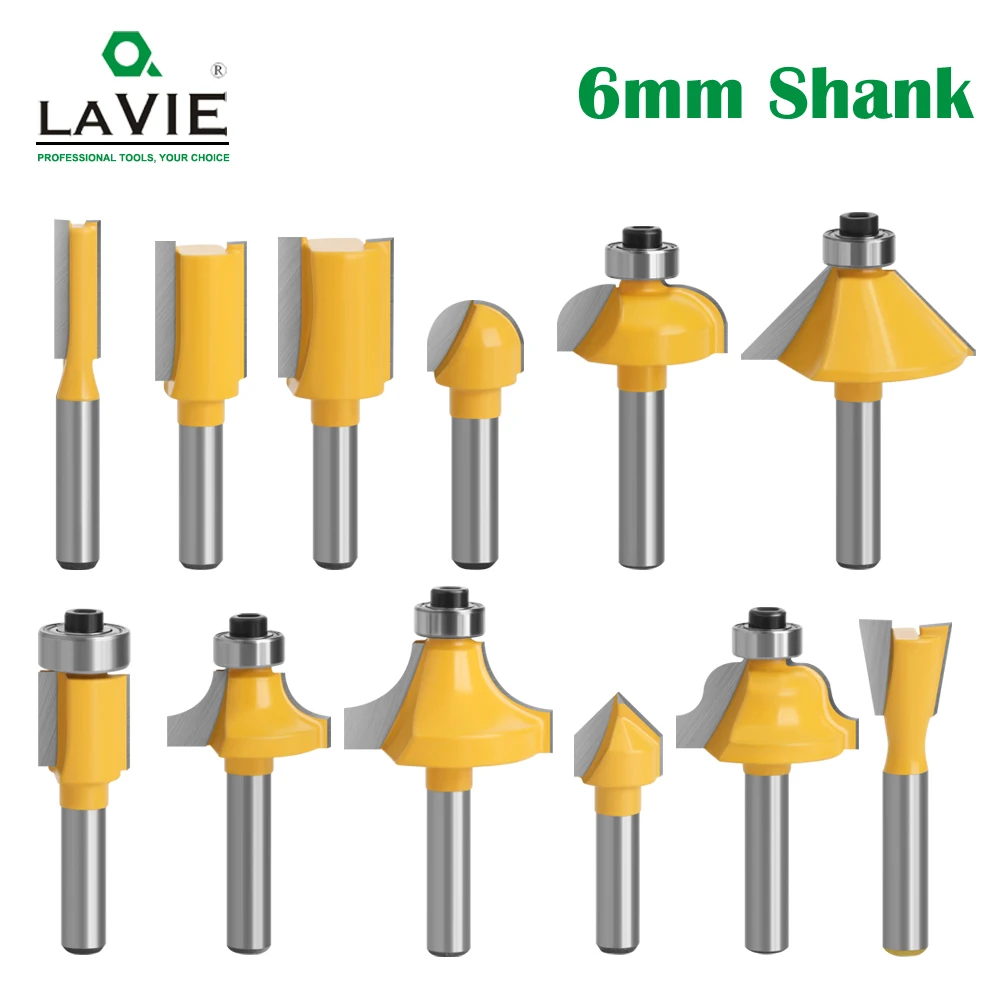 1pc 6mm Schaft Router Bit Gerade T Bit V Flush Trimmen Reinigung Runde ...