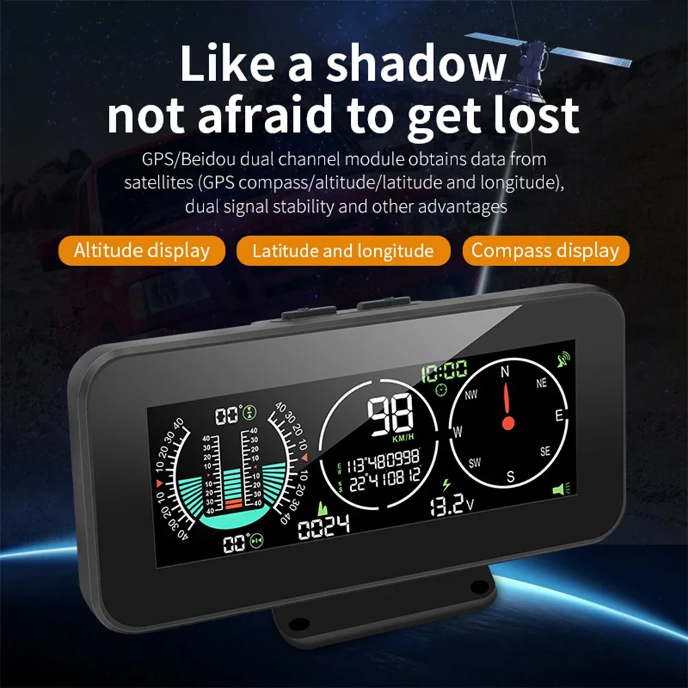 RHAXEL-Car-Inclinometer-Clinometer-GPS-HUD-Pitch-Angle-Slope-Meter ...