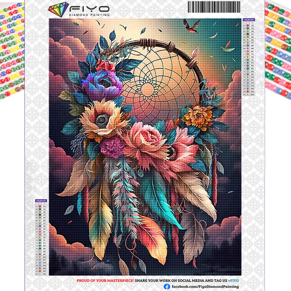 FIYO-pintura-de-diamantes-5D-arte-de-atrapasue-os-mosaico-de-diamantes ...