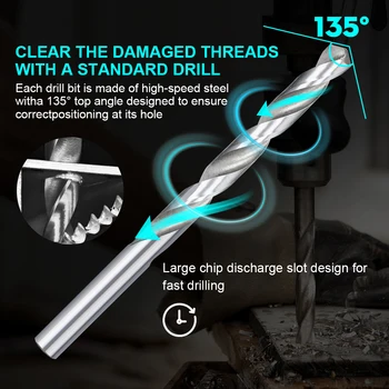 XCAN Thread Repair Kit M3 M4 M5 M6 M8 M10 M12 M14 Screw Thread Inserts ...