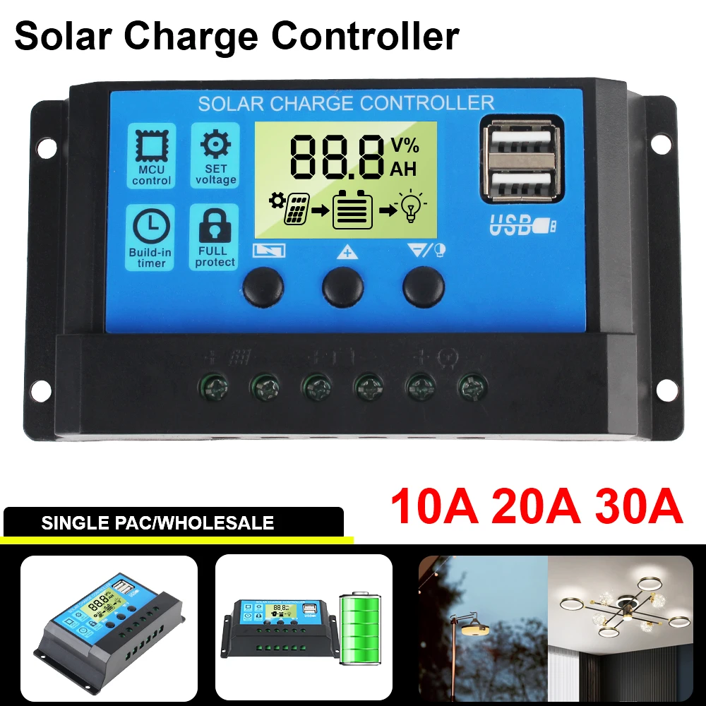 Zonne-Energie-Controller-Dual-Usb-Lcd-Display-Mppt-Accessoire-Zonne ...