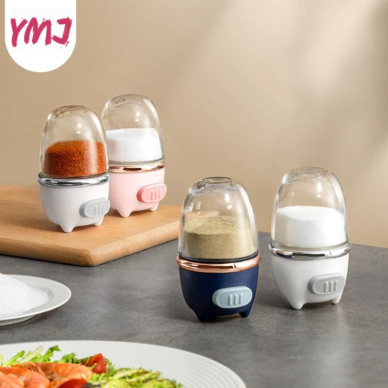 Kitchen-Push-Type-Quantitative-Salt-Shaker-Seasoning-Jar-Tool-Pepper ...