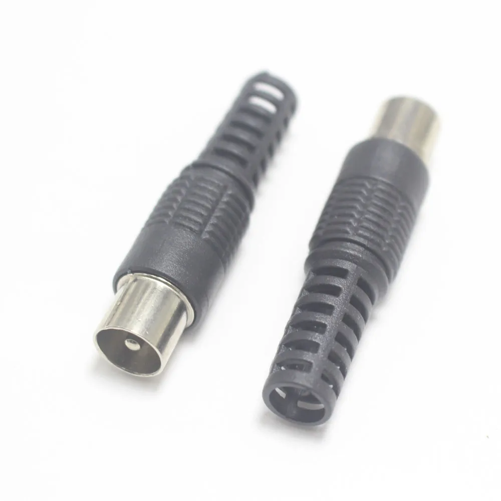 2pcs New Black RF Television Male Female Plug with Clip TV Terminal ...