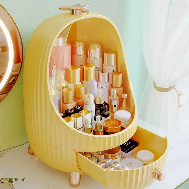 Makeup-Organizers-Light-Luxury-Cosmetics-Storage-Box-LED-Light-Mirror ...