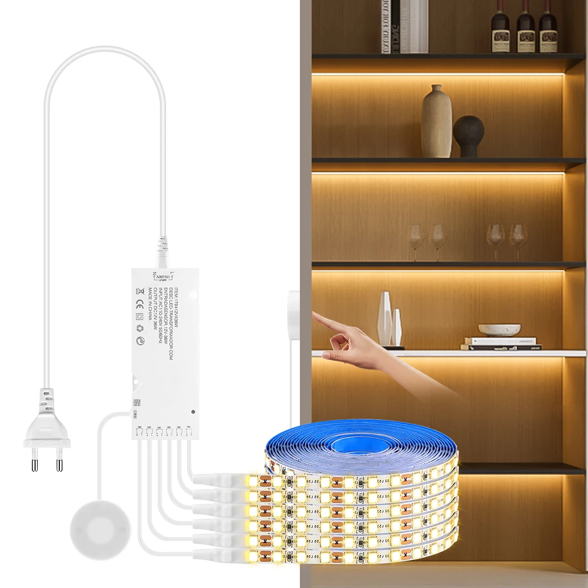 Display-Cabinet-Backlight-LED-Light-12V-LED-Strip-Tape-Pentrate-Wood ...