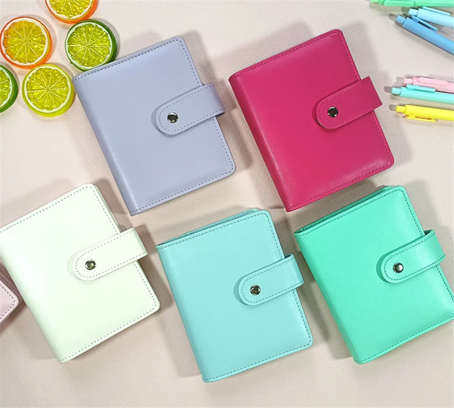 A7 Macaron Color 6 Ring Binder PU Clip-on Notebook Leather Loose Leaf ...