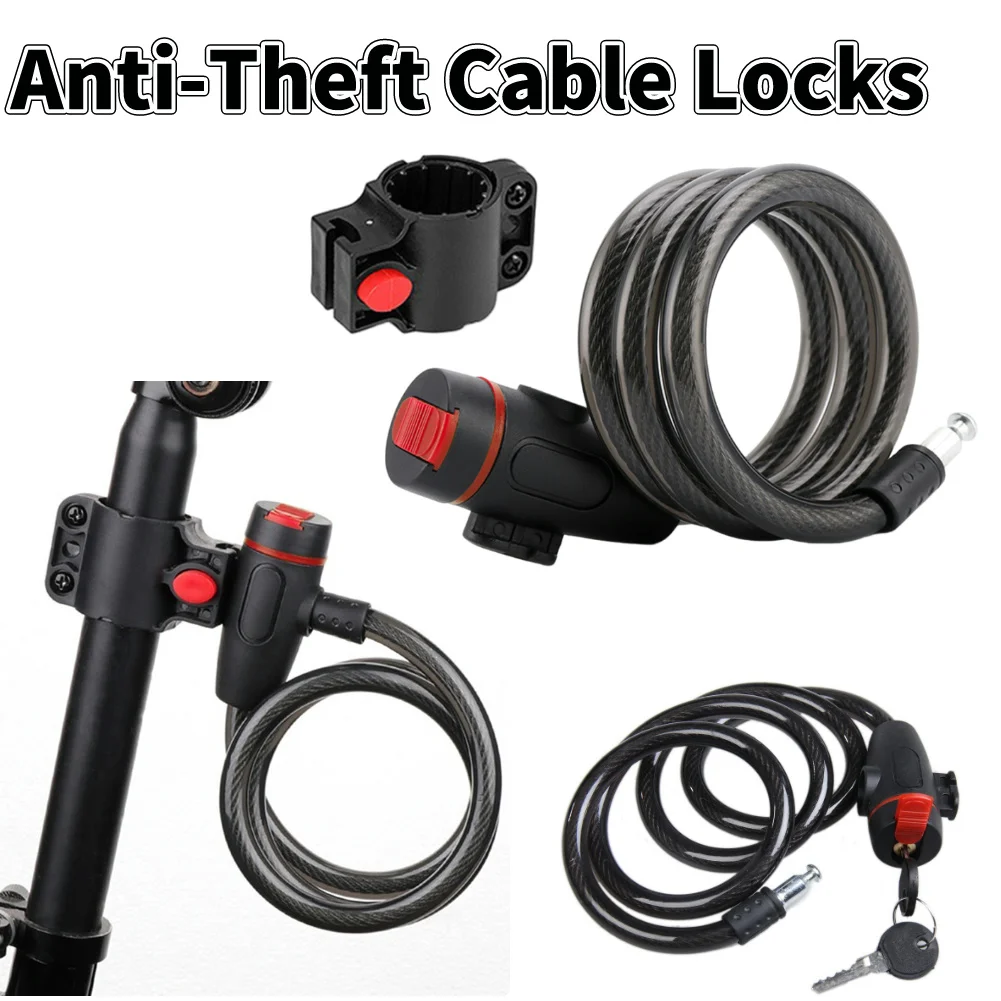 Universal-Mountain-Bike-Cable-Lock-Key-Fixed-Secure-Anti-Theft-with ...