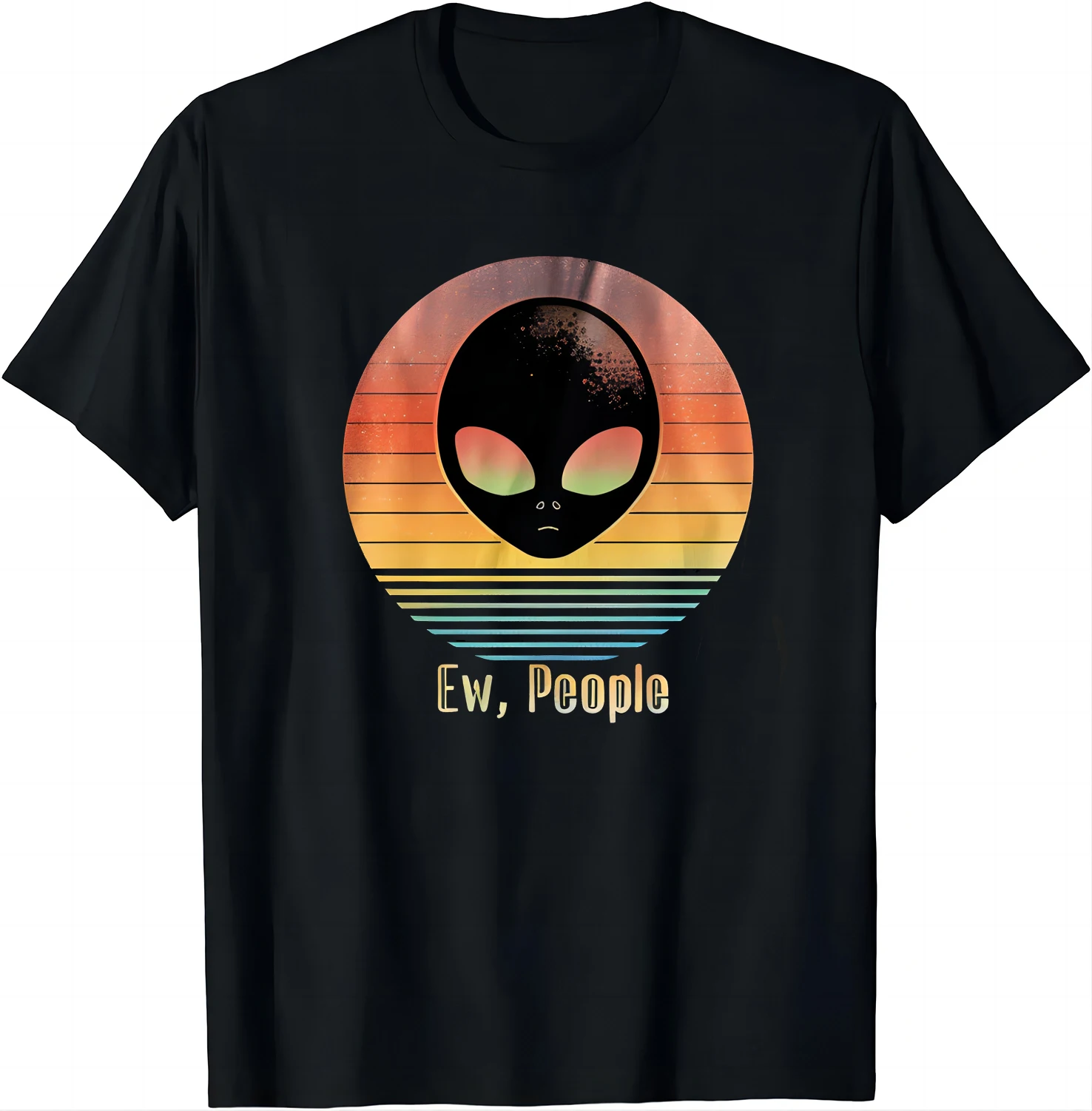 Funny-Ew-People-Alien-Print-T-shirt-for-Everyday-Wear-T-Shirts-Graphic ...