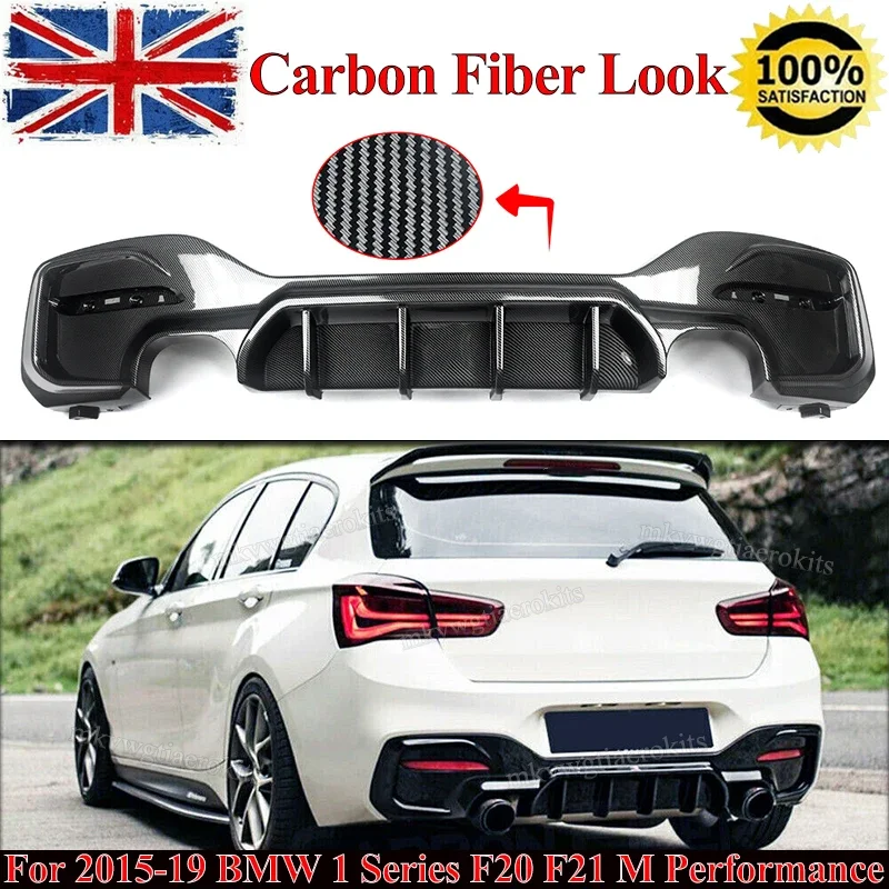 FOR-BMW-1-SERIES-F20-F21-M135i-M140i-LOOK-REAR-DIFFUSER-CARBON-LOOK ...