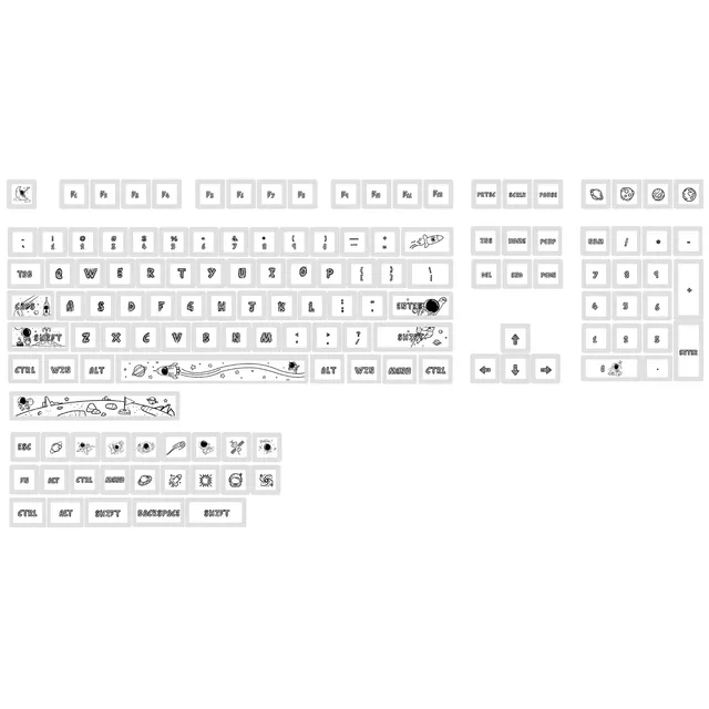 Astronaut PBT Graffiti Keycap XDA Profile Mechanical Keyboard Dye ...
