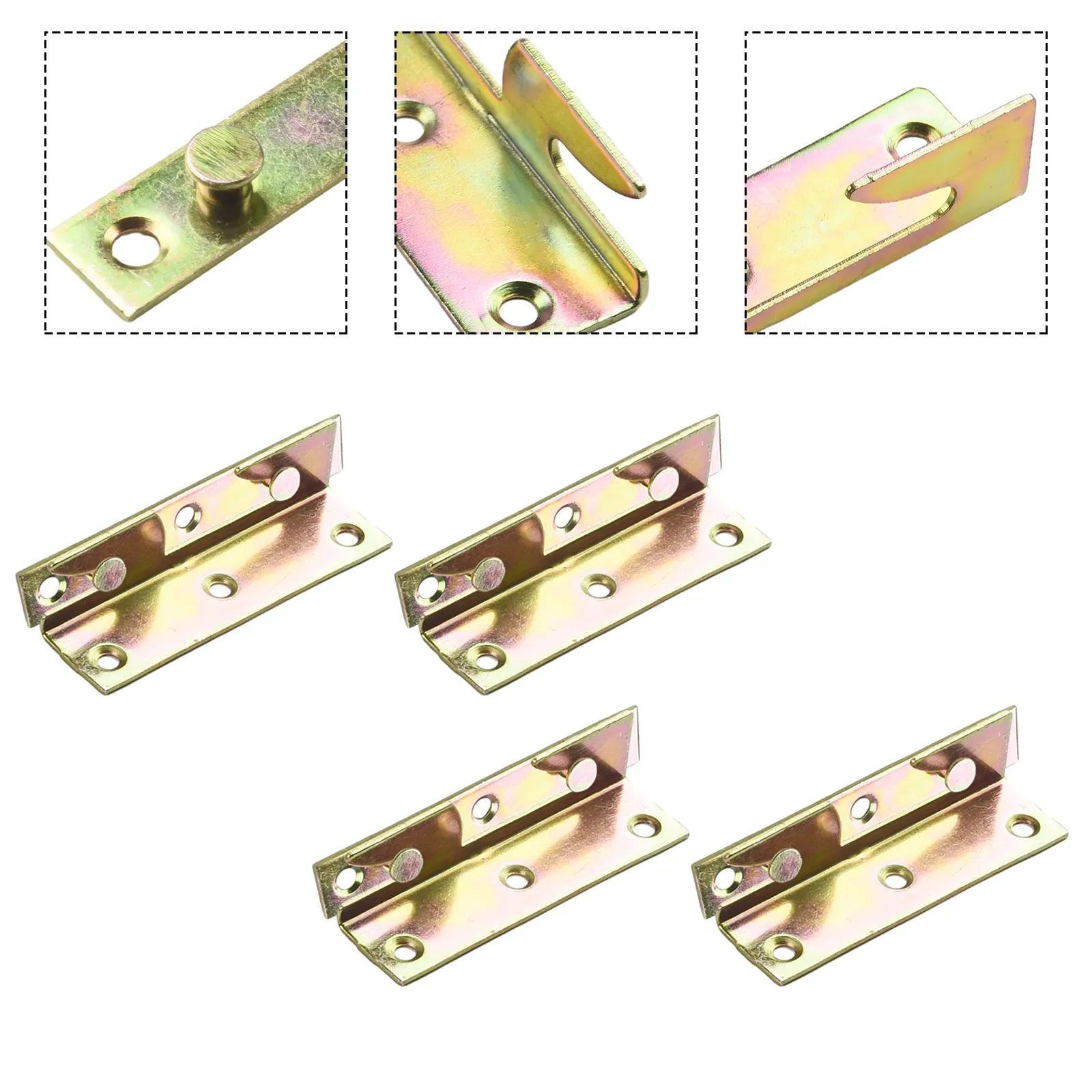 4 Sets Metal Bed Bracket Bed Frame Fixing Connecting Furniture Rail ...