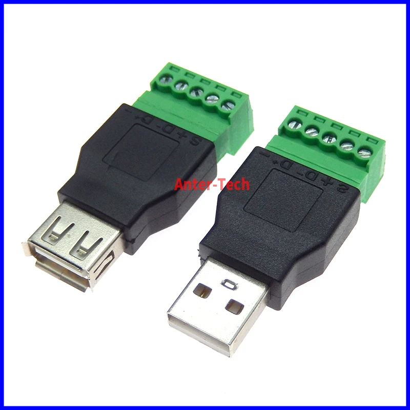 1Pcs USB 2.0 Type Male Female Turn 5Pin Terminal USB Turn Terminal ...