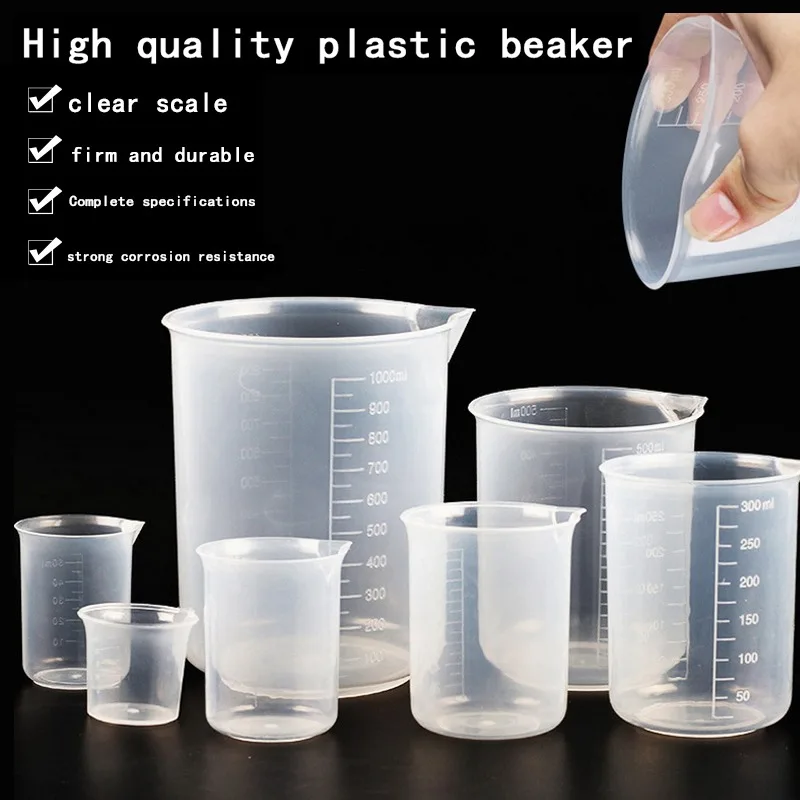 50-100-150-250-500-1000ml-Plastic-Scale-Measuring-Cup-Clear-Graduated ...