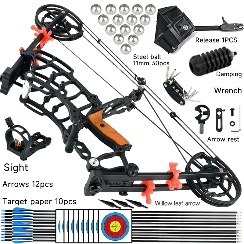 Compound-Bow-Archery-Sets-30-70lbs-Draw-Weight-Adjustable-Steel-Ball ...