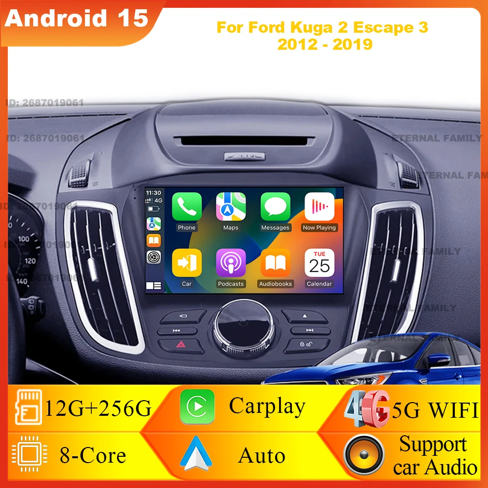 Android 15 Navigation Screen Stereo Video 4G WIFI BT DSP For Ford Kuga ...