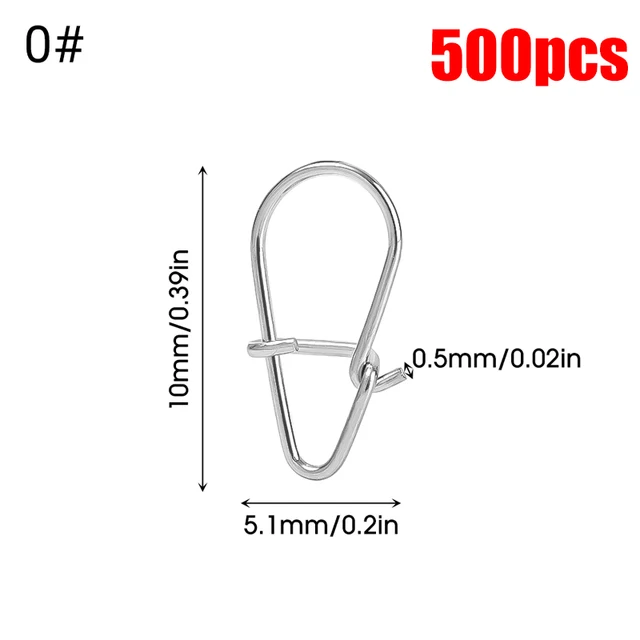 500pcs Stainless Steel Gourd Snap Safety Fast Clip Lock Pin Strong Pull ...