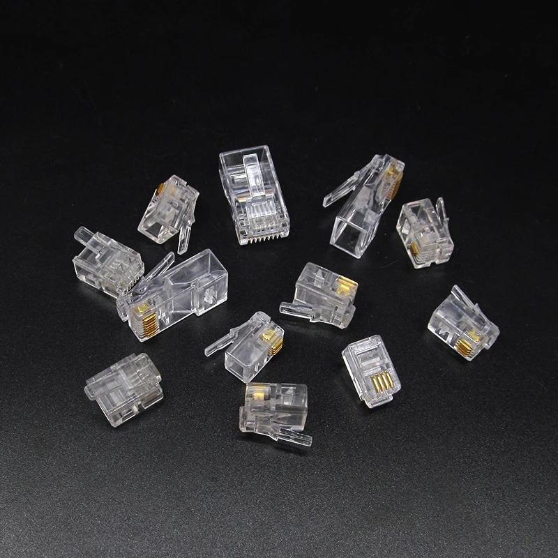 20/50/100Pcs RJ11 6P2C 6P4C 6P6C Crystal Heads RJ45 8P8C Telephone ...