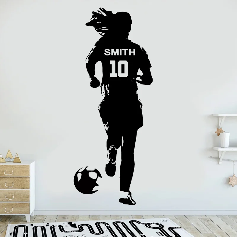 Girl Soccer Silhouette Wall Decal