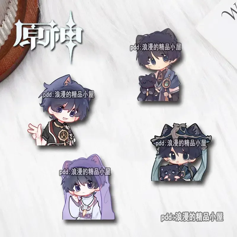 Anime Game Impact Scaramouche Student Style Acrylic Brooch Pin Cosplay ...