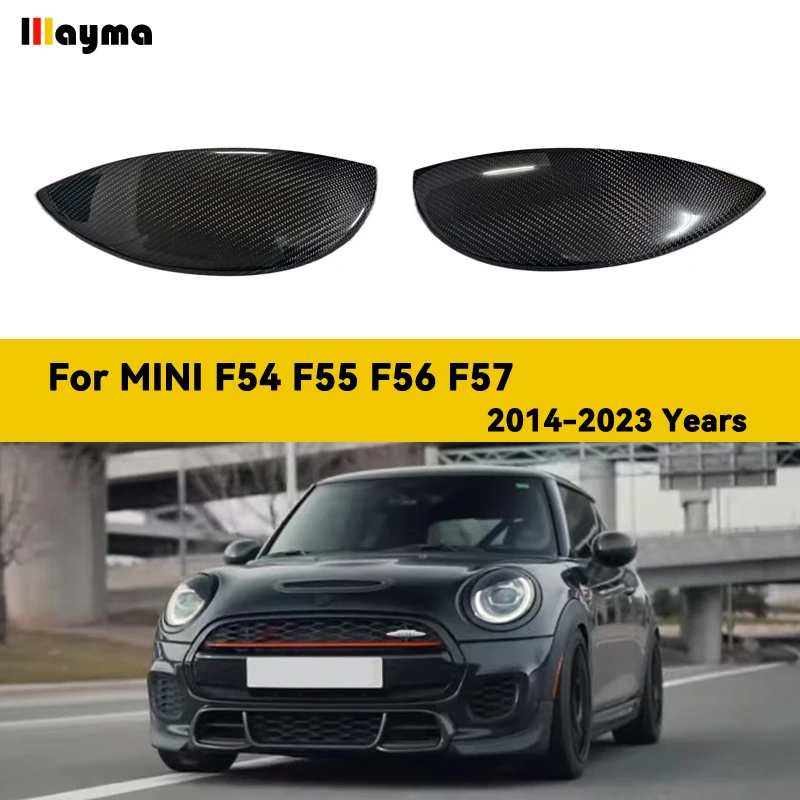 Real Carbon Fiber Car Headlight Eyebrows Cover Glossy Black Front Angry ...