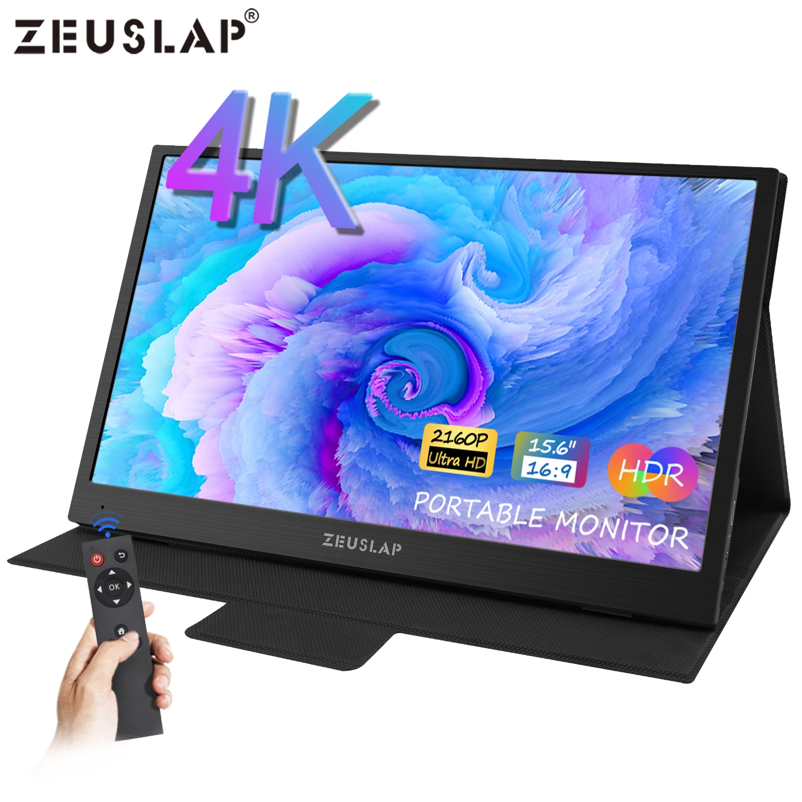 ZEUSLAP Portable Monitor 15.6" HDR 3840*2160 Eye Protection Screen ...