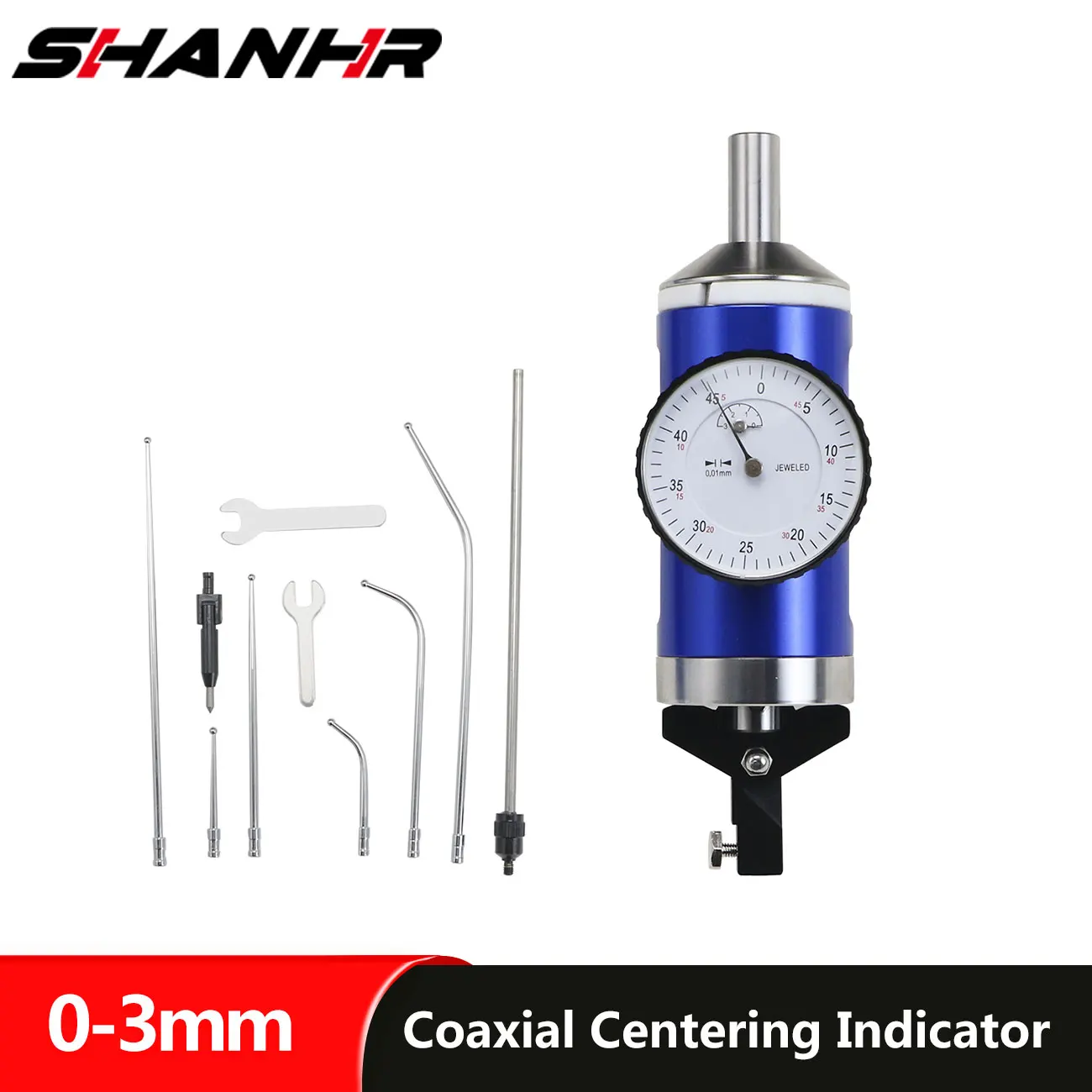 SHANHR 0-3mm 0.01mm Coaxial Centering Indicator Set with Storage Case ...