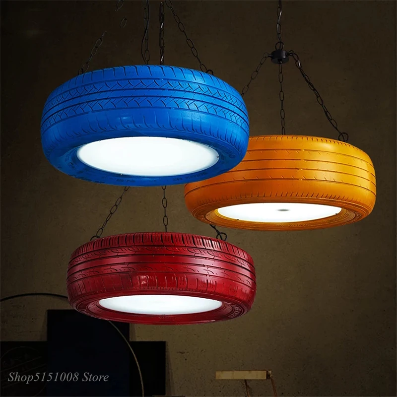 Industrial-Led-Pendant-Lights-Rubber-Tire-Lamp-Retro-Iluminaria-loft ...