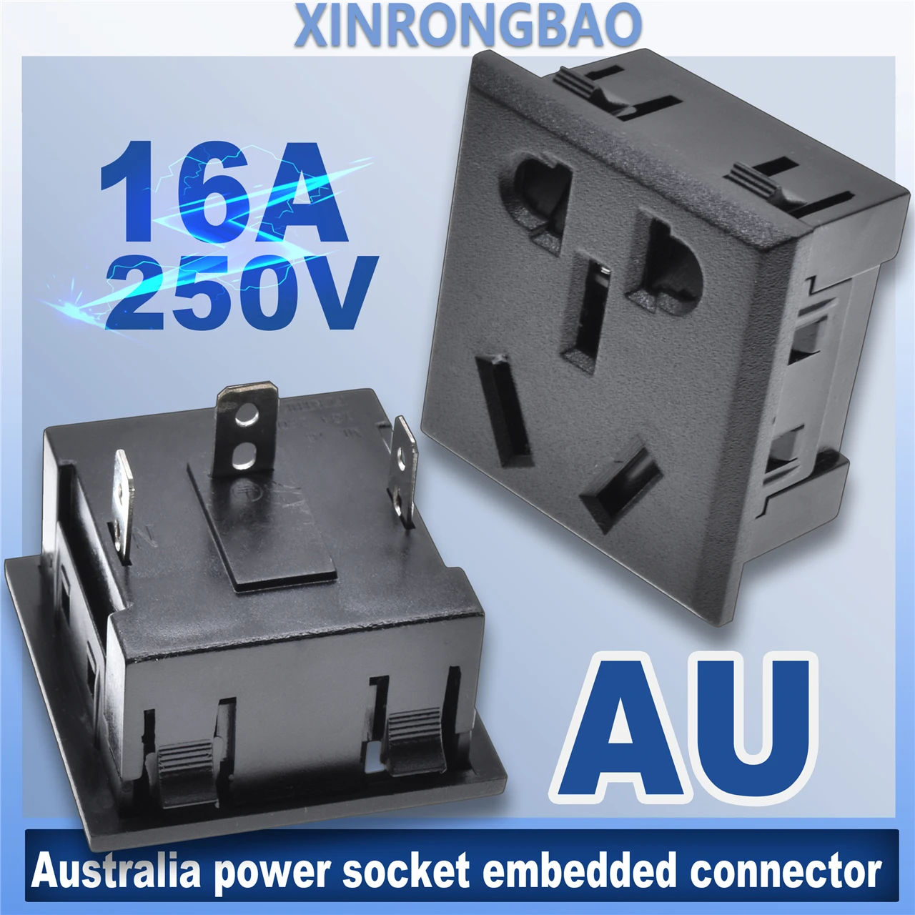 16A250V AU AC power socket Embedded Cabinet socket Snap-in with ...