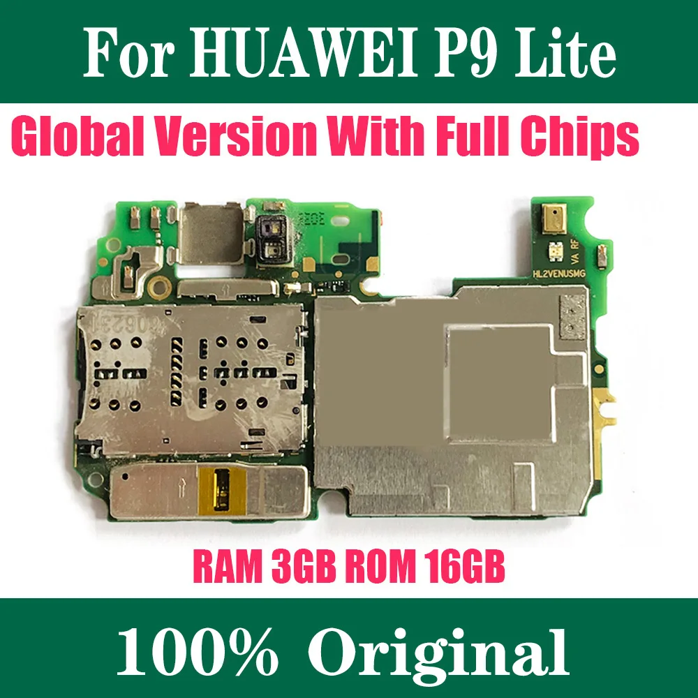 Placa base Original de 16GB para HuaWei P9 Lite, placa lógica desbloqueada con Chips completos ...