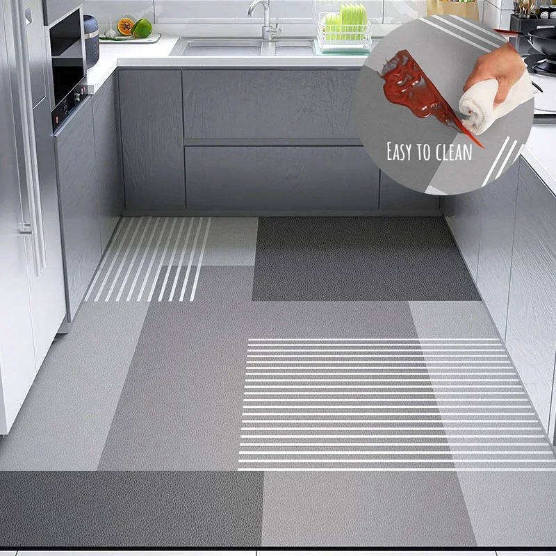 Geometric-Kitchen-PVC-Rugs-Oil-proof-Waterproof-Carpet-Balcony-Leather ...