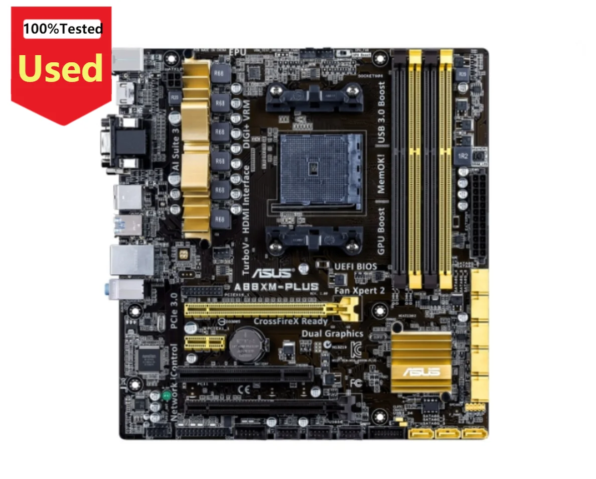 ASUS Socket FM2/FM2+ A88XM-PLUS Motherboard AMD A10 DDR3 64GB PCI-E 3.0 HDMI-compatible A8 A6 A4 ...