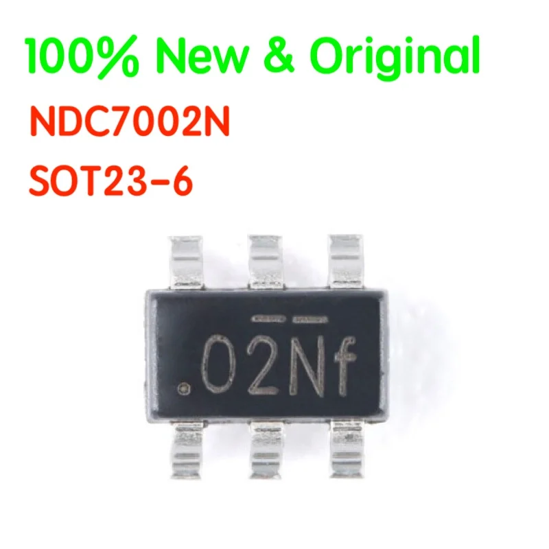 10PCS-LOT-NDC7002N-SOT23-6-50V-510mA-Dual-N-channel-MOSFET-Chip-100-New ...