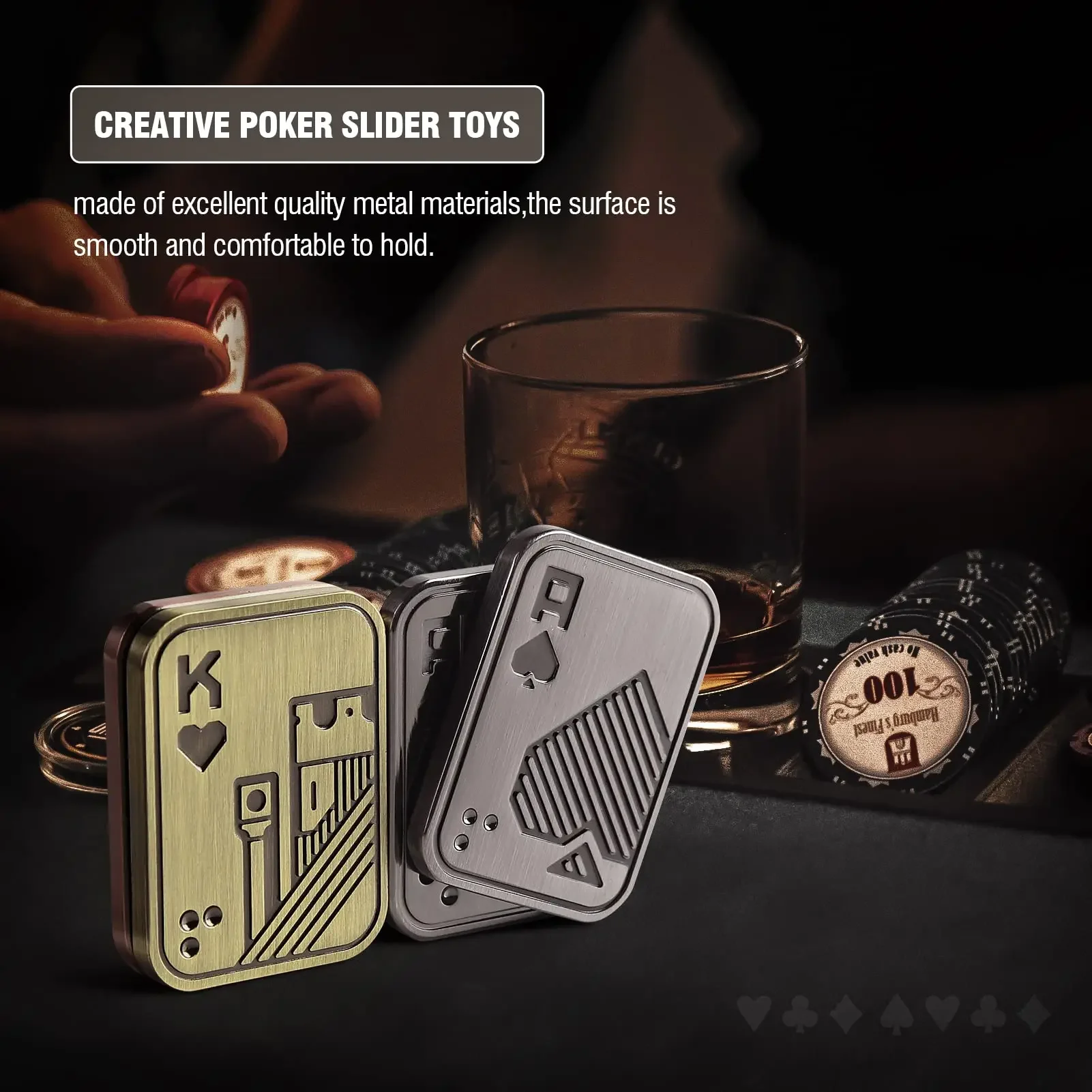 Choice No 4580 Magnetic Metal Fidget Toys Metal Poker Push Card Fidget ...