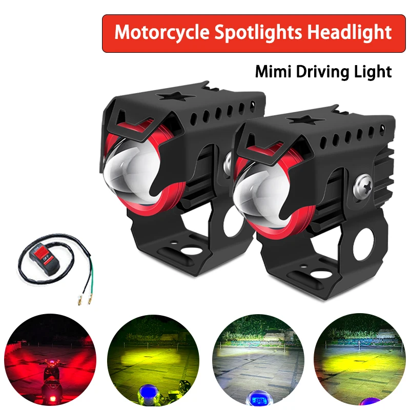 Motorcycle-Auxiliary-Spotlight-Headlight-Projector-Lens-4-Modes-ATV ...