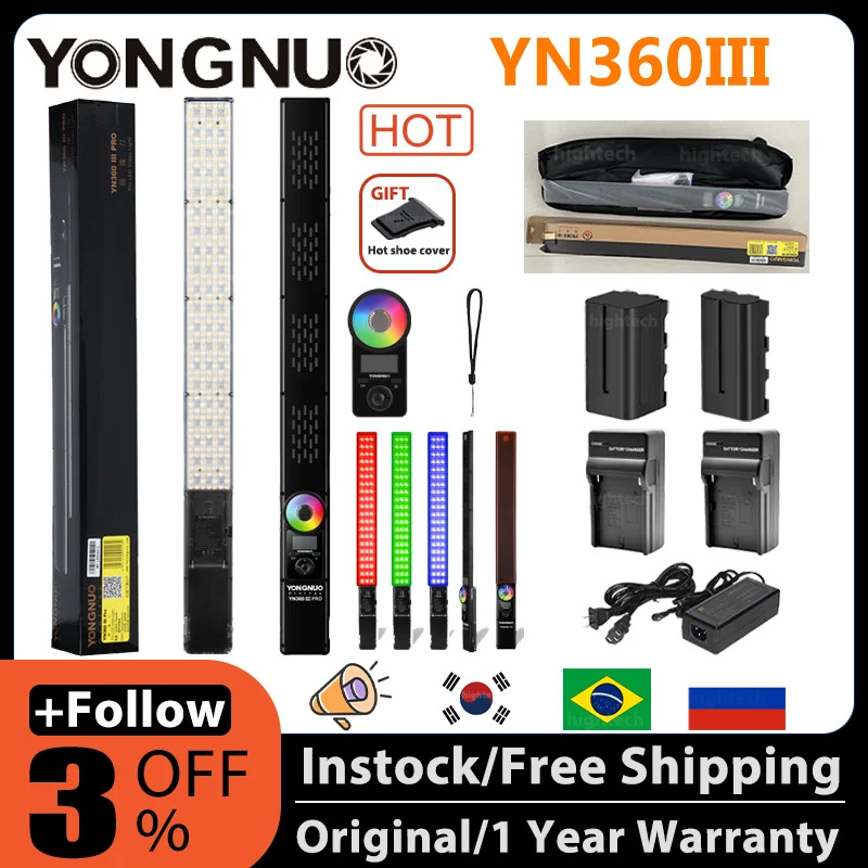 Yongnuo YN360 III YN360III Handheld 3200K 5500K RGB Colorful Ice Stick ...