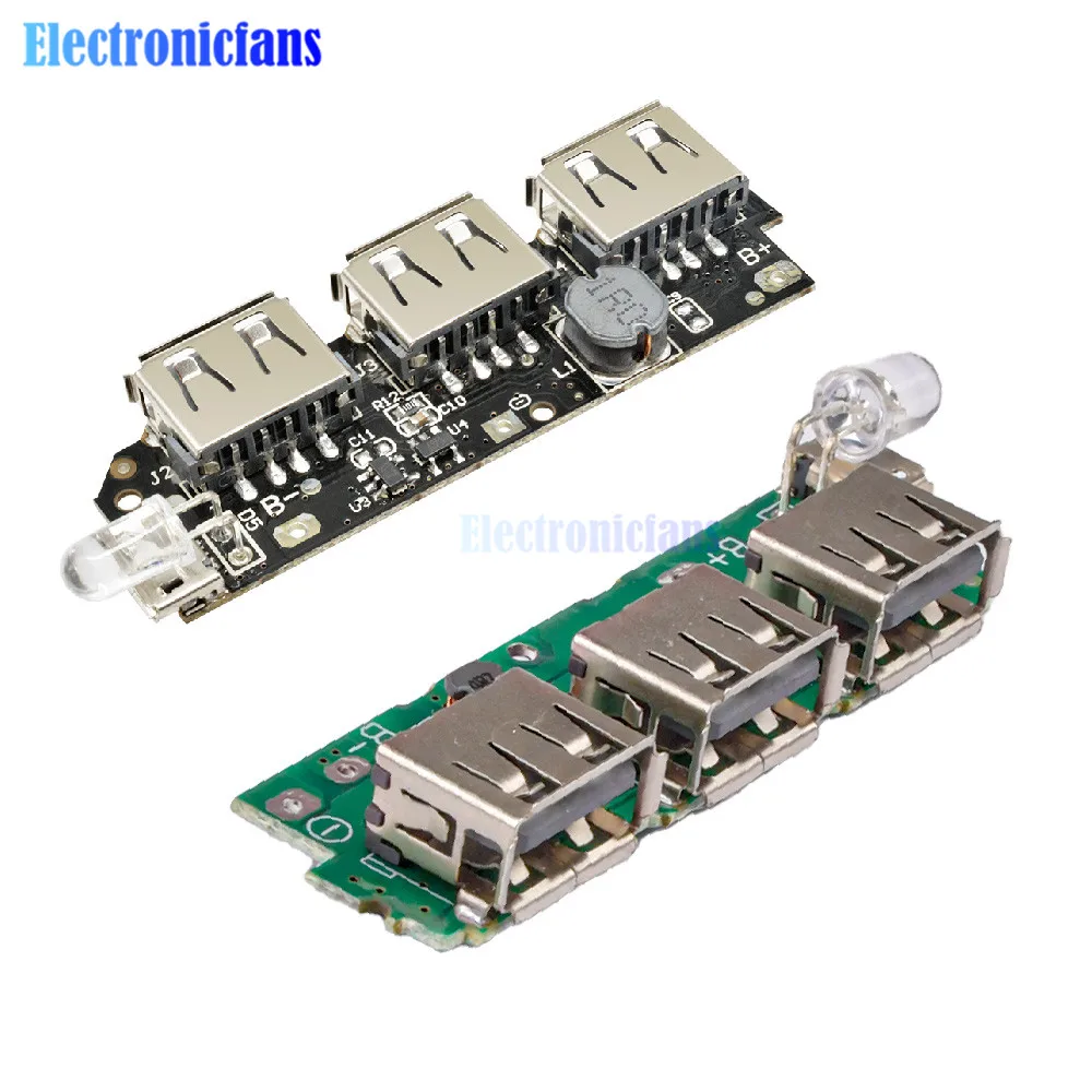 3-USB-18650-Lithium-Battery-Charging-Module-3V-Liter-5V-1A-2-1A-Booster ...