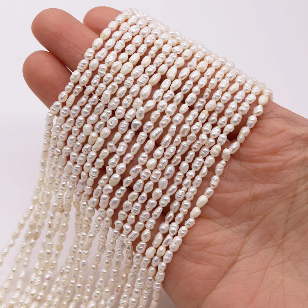 Rice-shaped-Threaded-Pearl-Natural-Freshwater-Pearls-Beads-for-Jewelry ...